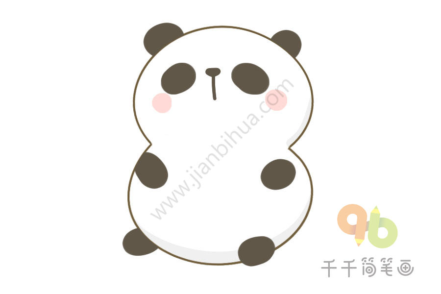儿童涂色画 熊猫简笔画_零基础学画