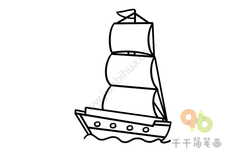 漂亮的船简笔画图片大全_船