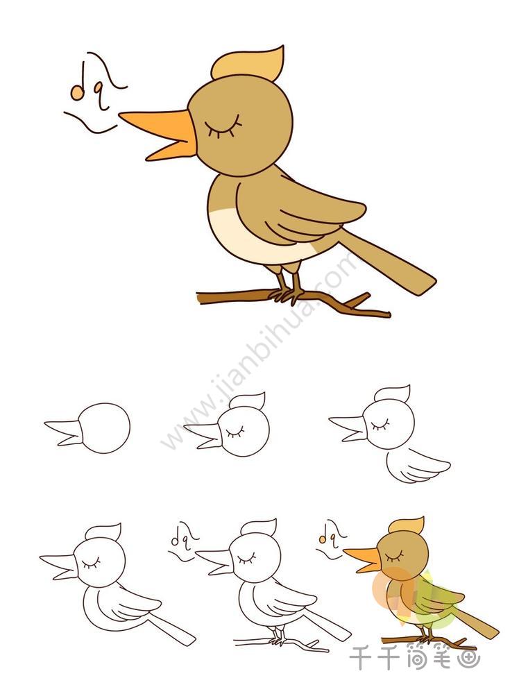 几笔搞定8种飞行动物，适合初级入门练习！_主题简笔画