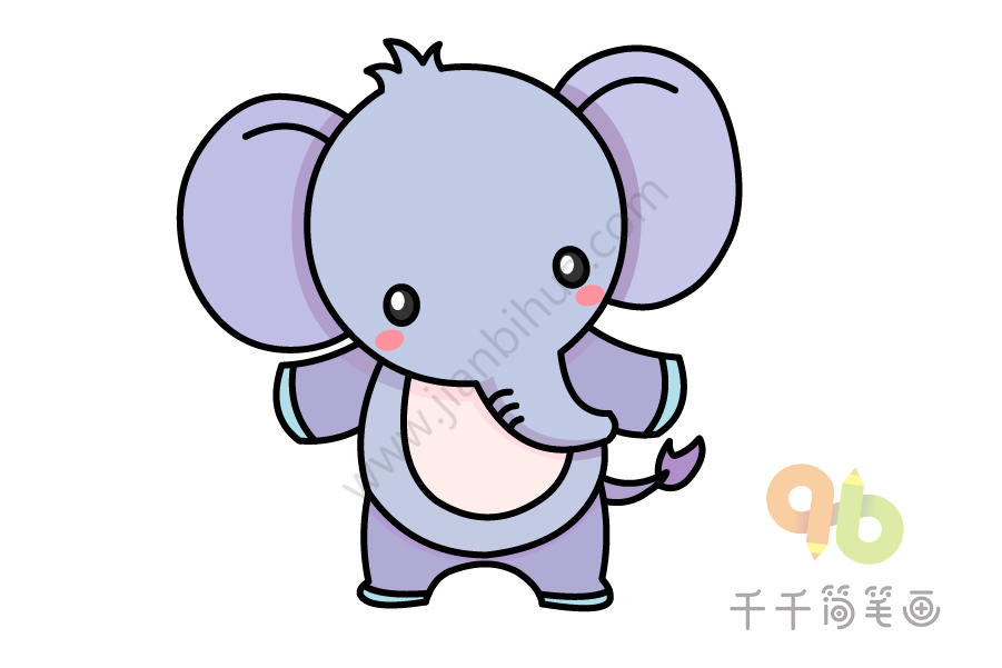 可爱的大象简笔画图片_陆地动物