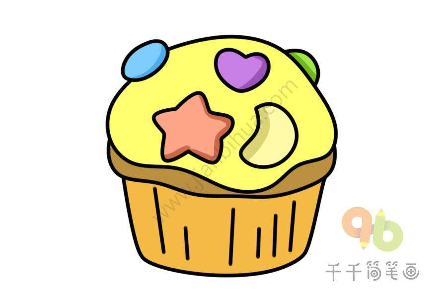 可爱小蛋糕简笔画_蛋糕