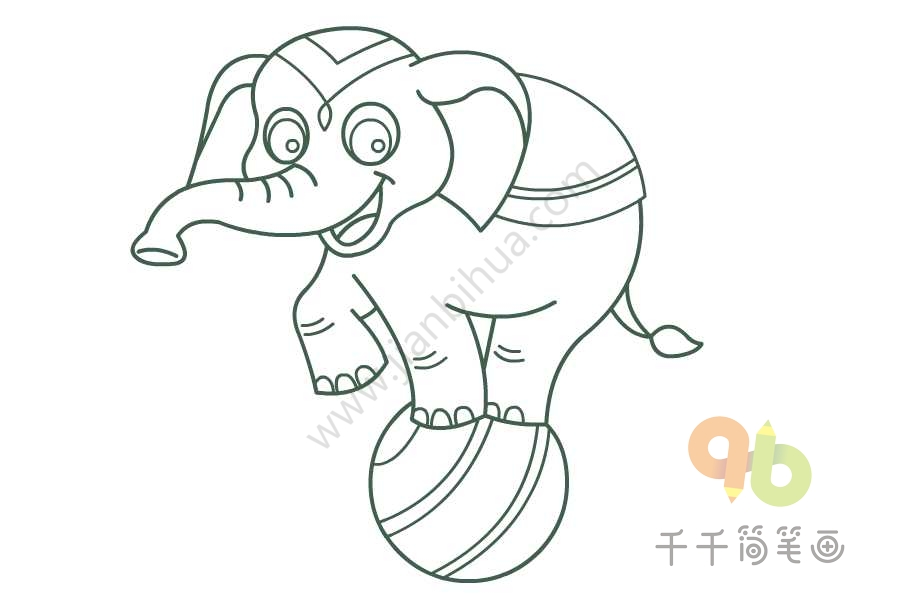 一分钟学画大象简笔画_陆地动物