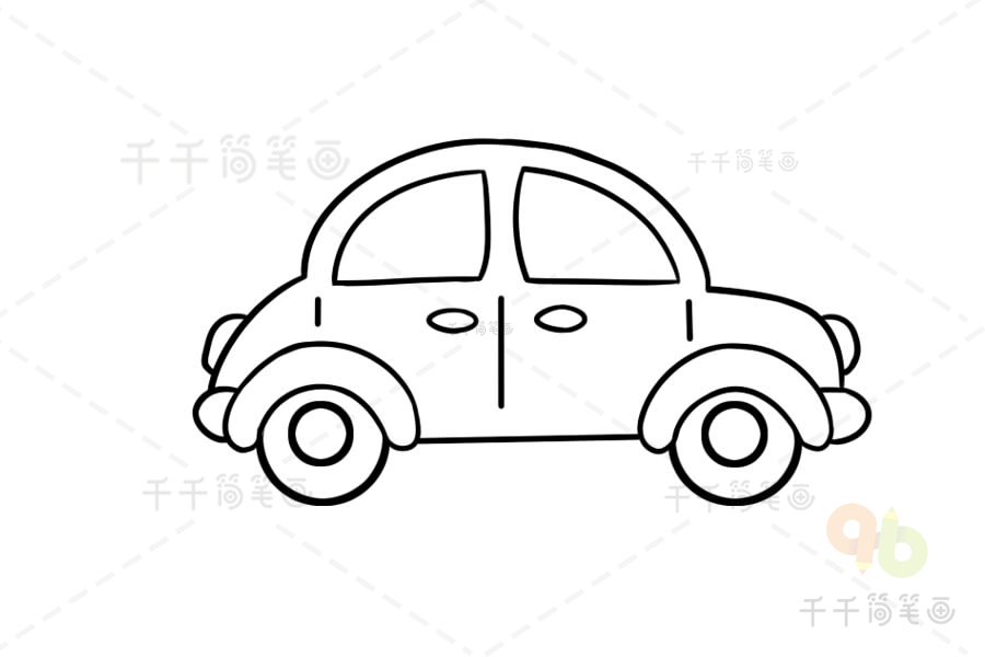 崭新的汽车简笔画怎么画交通工具视频