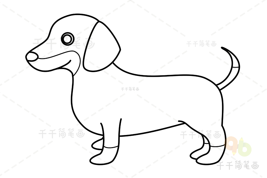 腊肠犬简笔画图片_狗