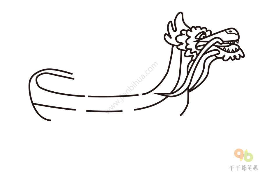 赛龙舟简笔画图片教程_端午节简笔画