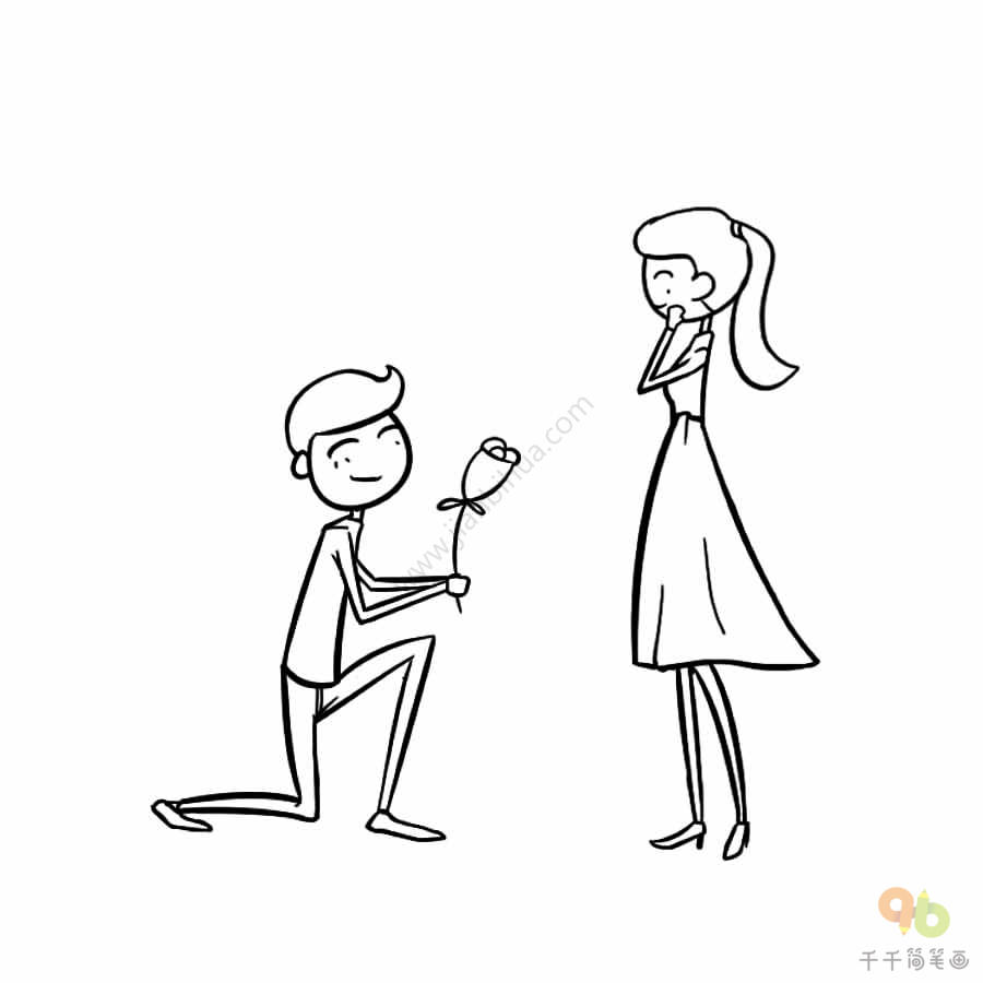 情人节系列简笔画_情感简笔画