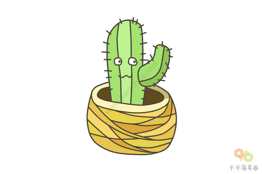 仙人掌简笔画步骤图_仙人掌简笔画
