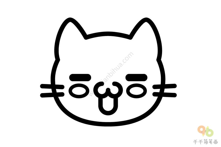 萌萌小猫简笔画步骤教程_动物头像简笔画