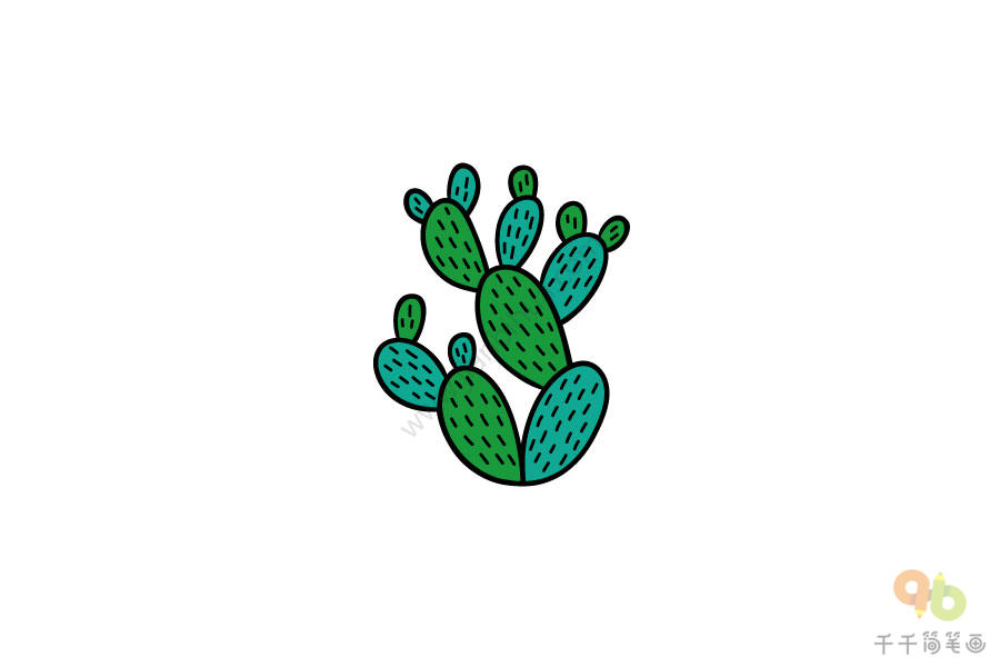 零基础学画 仙人掌简笔画图解_仙人掌简笔画