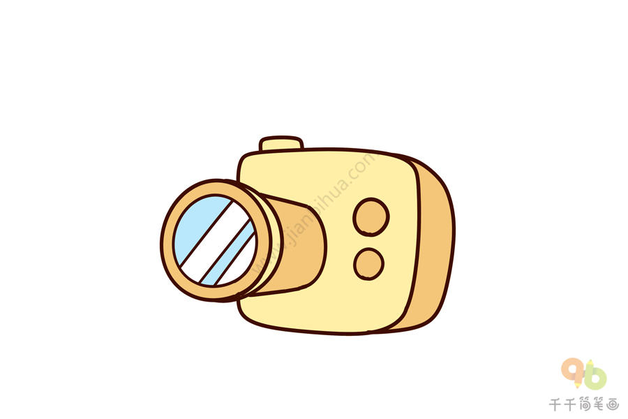 世界游览 旅行相机简笔画_零基础学画简笔画