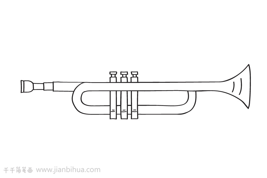 儿童画小号简笔画_乐器