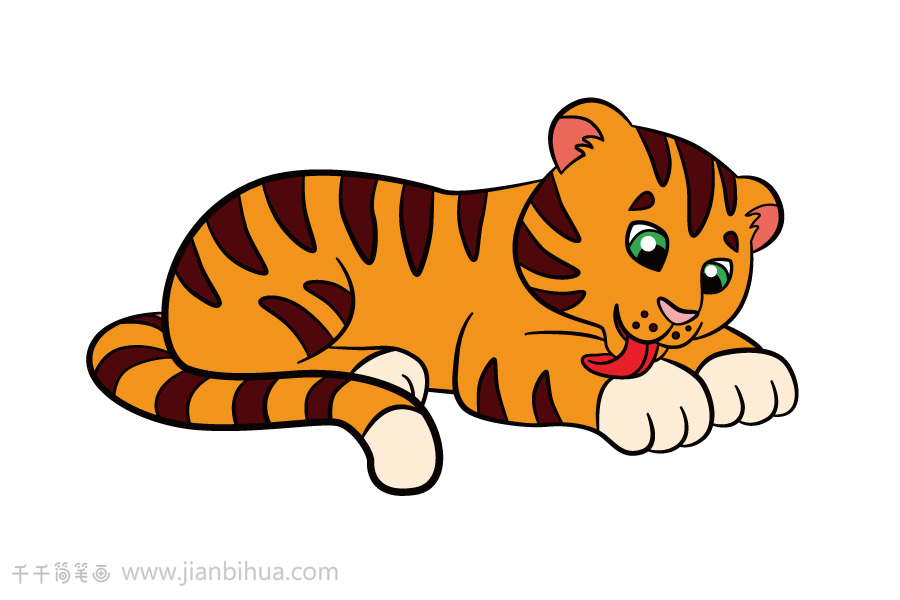 教你怎么画老虎简笔画图片_老虎简笔画