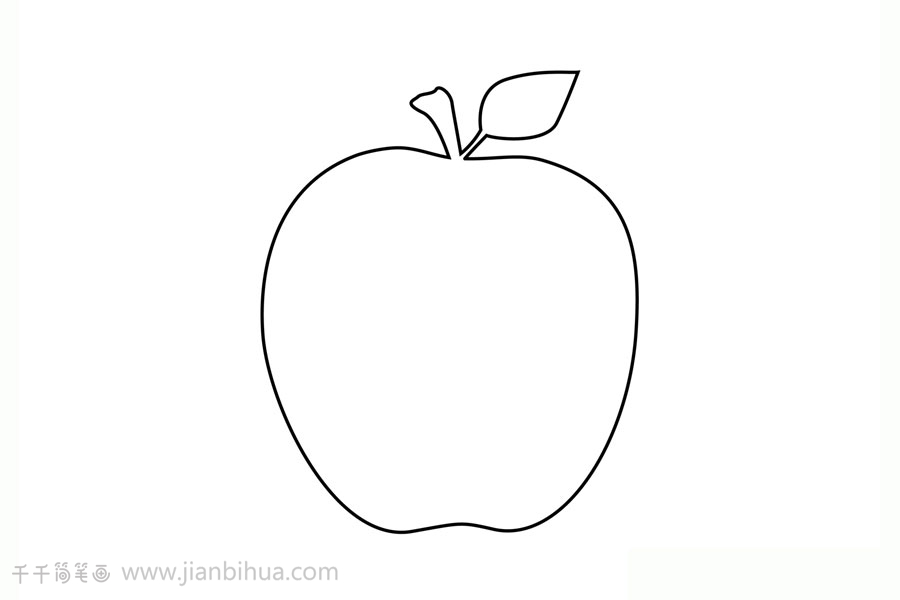 简单好画的苹果简笔画教程_水果蔬菜涂色画简笔画