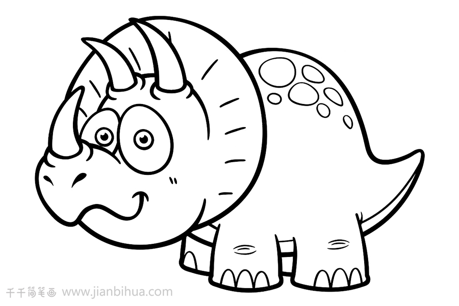 恐龙简笔画 儿童学画动物_恐龙简笔画