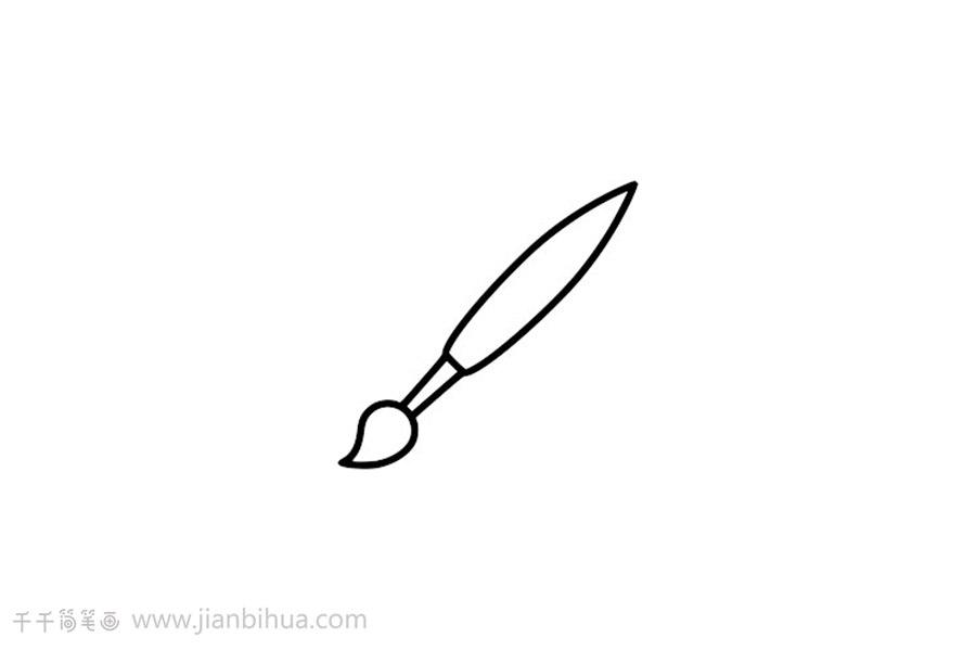 画笔简笔画怎么画_学习用品简笔画